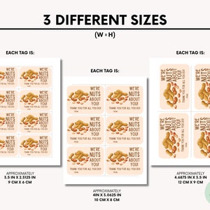 PRINTABLE We're Nuts About You! Nuts Gift Tags, Peanuts, Staff ...
