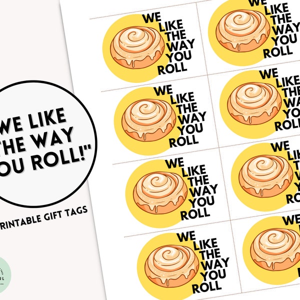 Cinnamon Roll Thank You Tag - Etsy