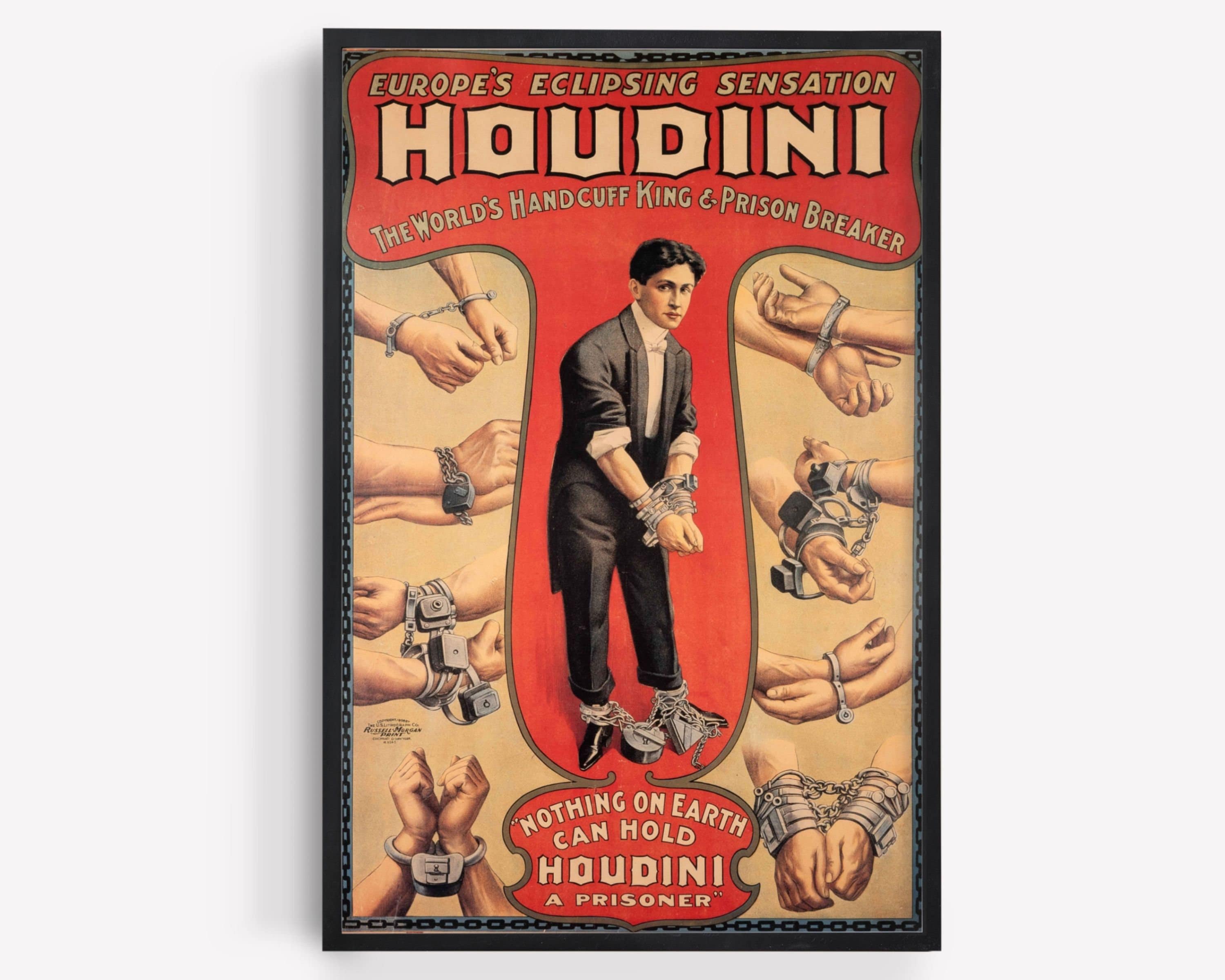 Houdini Poster, Magic Poster, Houdini Art Print, Steampunk Decor ...