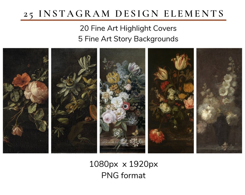 Floral Instagram Story Highlight Covers | Fine Art Floral Instagram ...