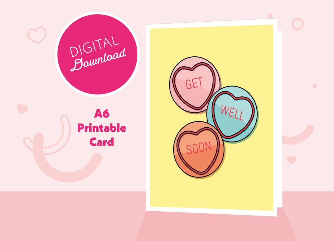 Get Well Soon Printable Card I Digital Feel Good Card I Greeting Card I ...