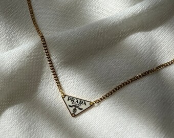 Gold Prada Triangle Necklace - Etsy