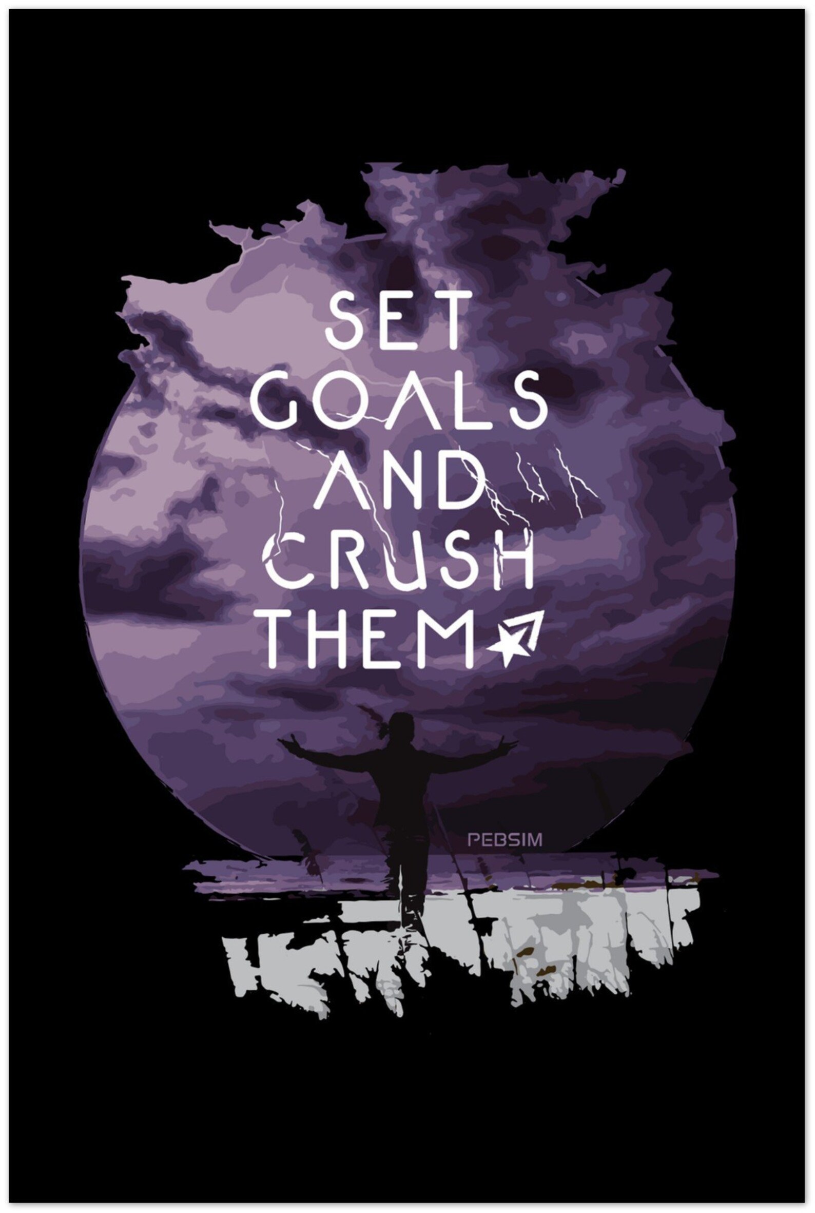 Set Goals and Crush Them Motivational Wall Art Metal Print - Etsy