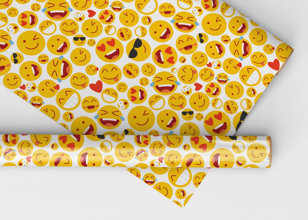 Happy Emoji Gift Wrap - Etsy