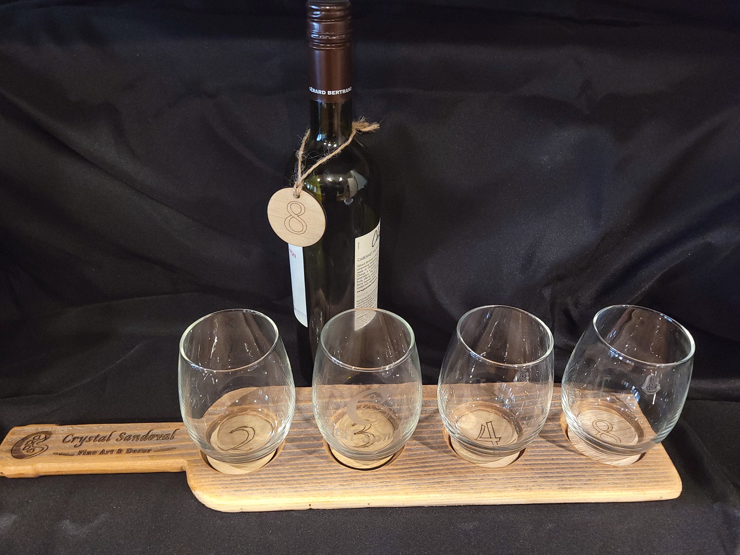 Title: Custom Rustic Wine Flight Board Shaped Like Wine Bottle ...