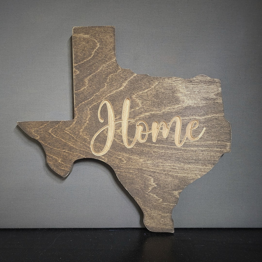 Custom Personalized Wooden State Shape Sign With Carved Word, Mother's ...