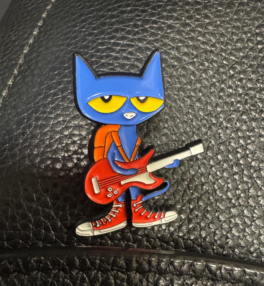 Pete the Cat Rockin in My School Shoes Pin, Teacher Gifts, Gifts for ...