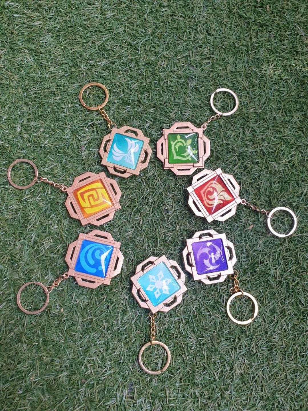 Genshin Impact Vision Keychain Monstadt Liyue Visions - Etsy