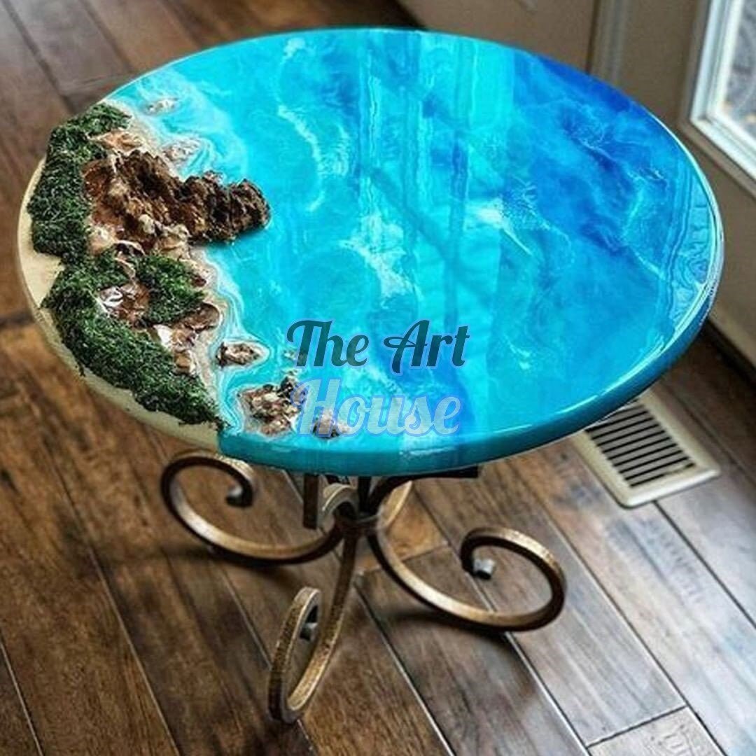 Round Handmade Epoxy Table, Dining, Sofa, Center, Office Meting Table ...