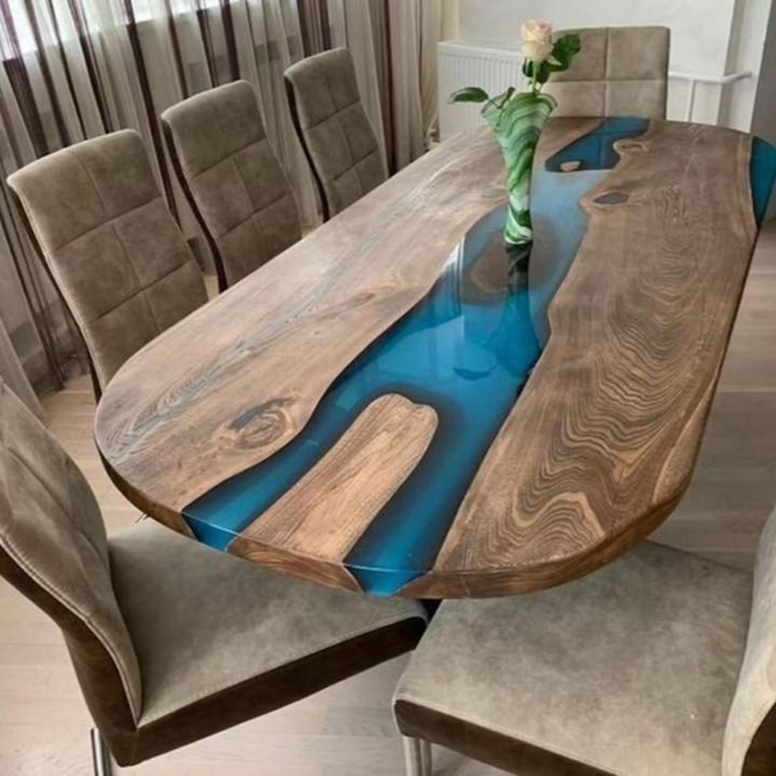 Epoxy River Table | Live Edge Resin Dining Table | Custom Wood ...