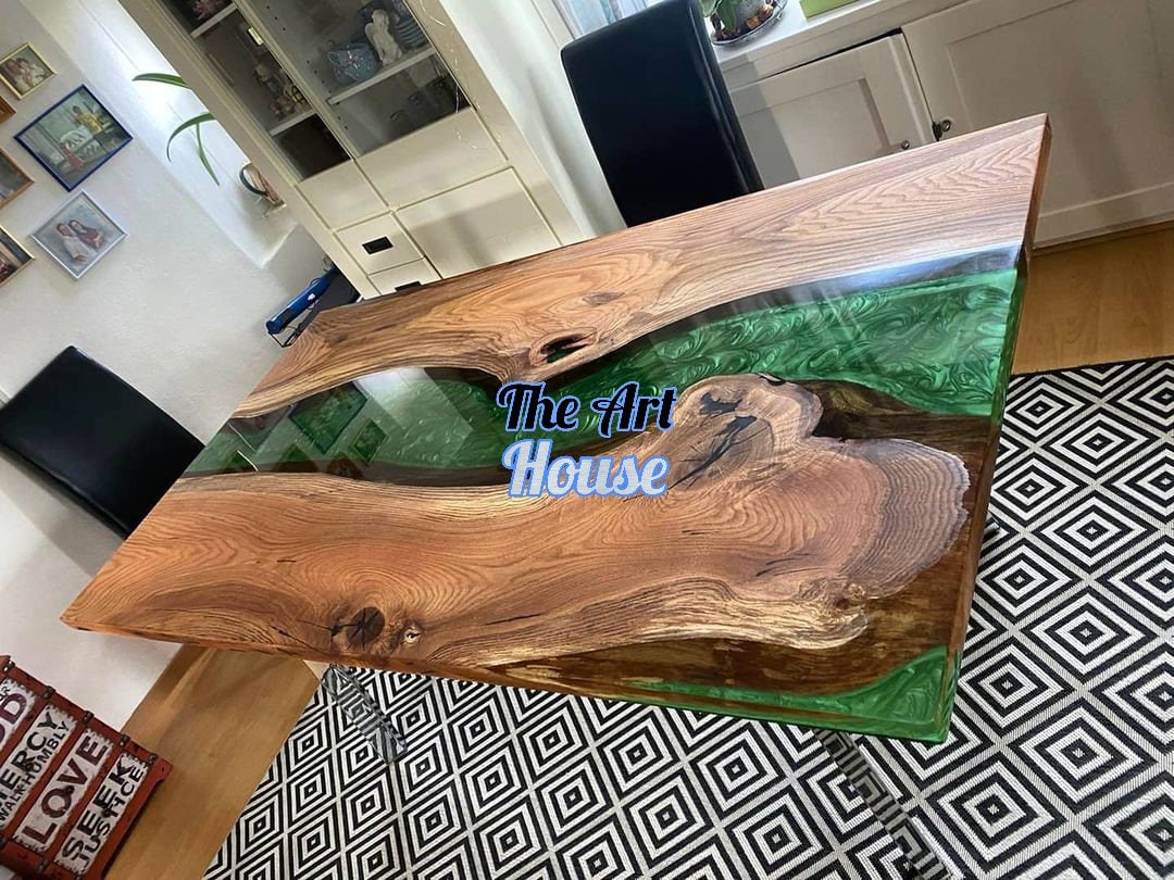 Epoxy Tisch, Esstisch, Sofa, Center Table Top Live Edge Walnuss Tisch ...