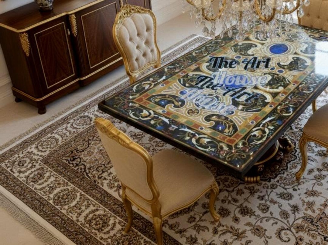 Pietra Dura Art Marble Table | Custom Inlay Stone Dining/coffee Table ...