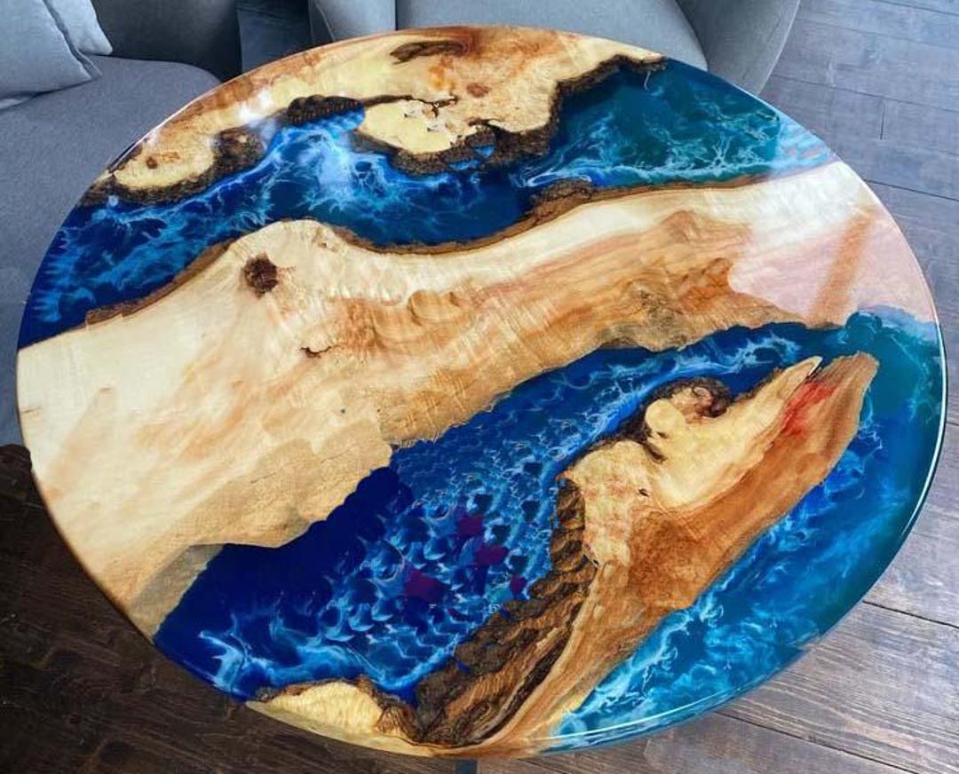 Round Handmade Epoxy Table, Dining, Sofa, Center, Office Meting Table ...