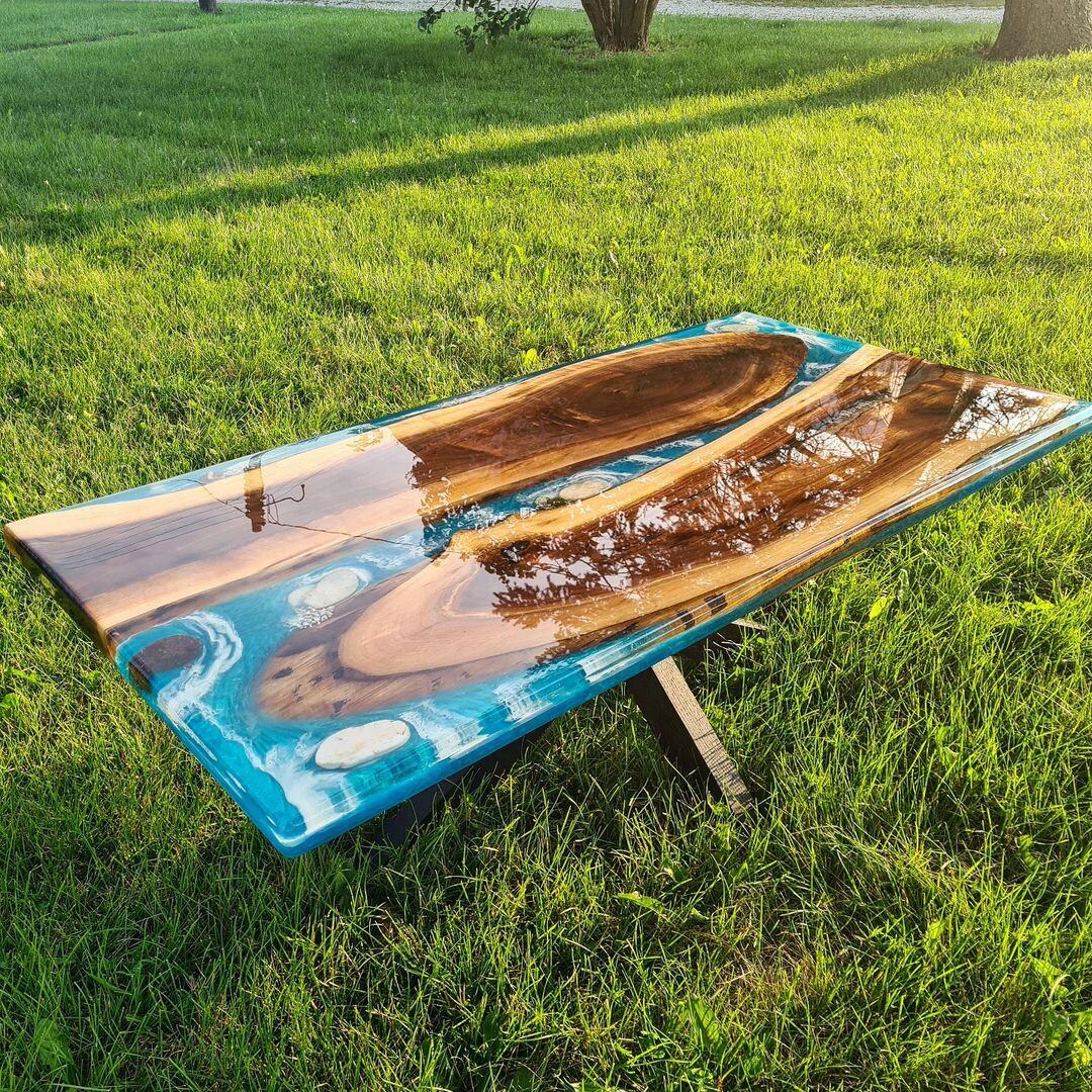 Epoxy River Table | Live Edge Resin Dining Table | Custom Wood ...