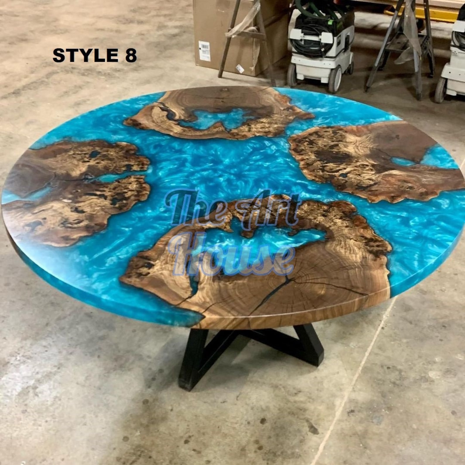 Round Wood Table With Resin Round Decor Clear Epoxy Table - Etsy