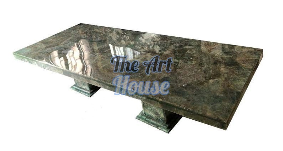 Green Handmade Fluorite Stone Dinning Coffee Center Table - Etsy