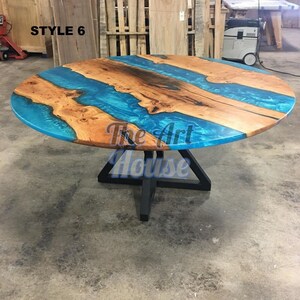 Round Wood Table With Resin Round Decor Clear Epoxy Table - Etsy