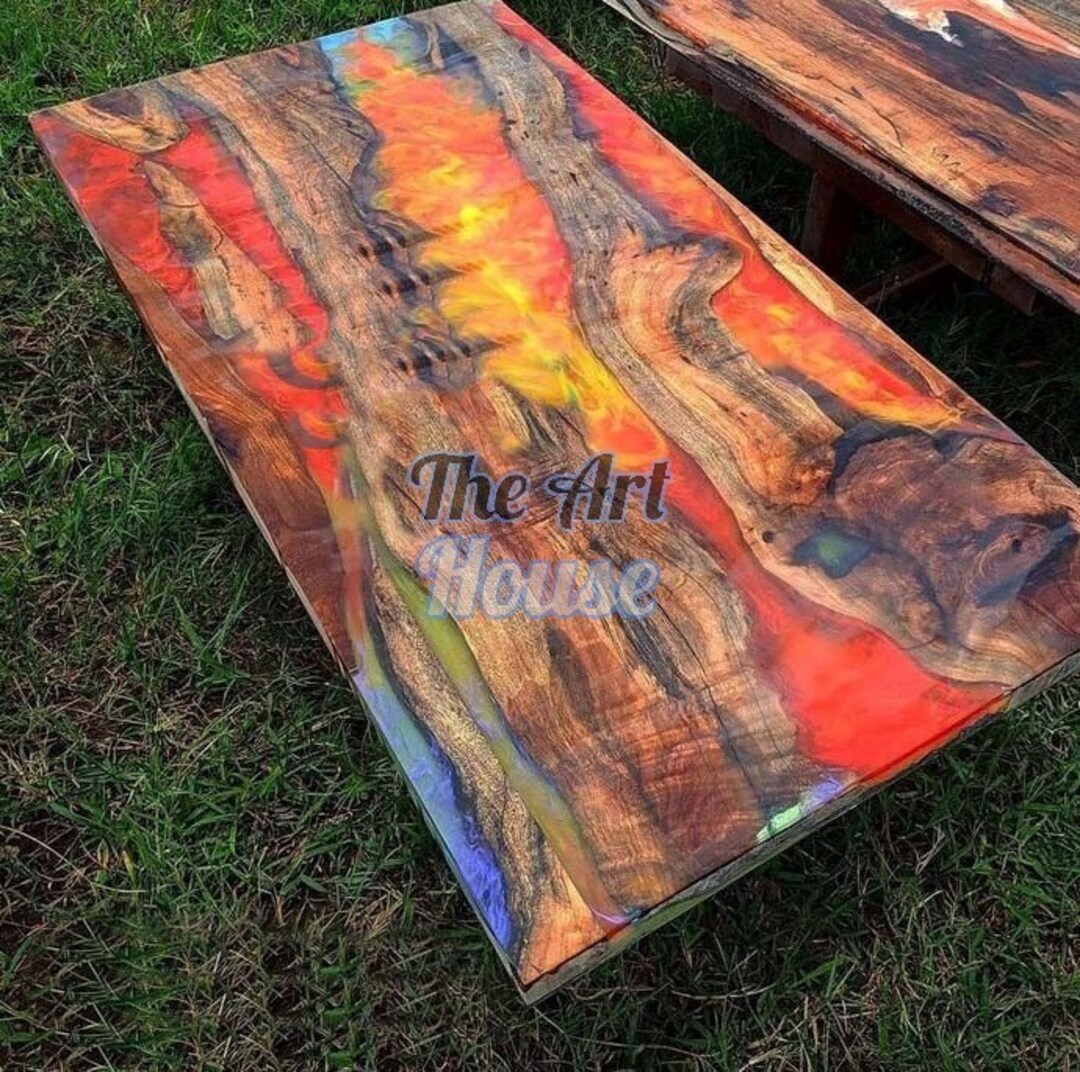 Handmade Rectangle Epoxy Table, Dining, Sofa, Side, Center Table Top ...