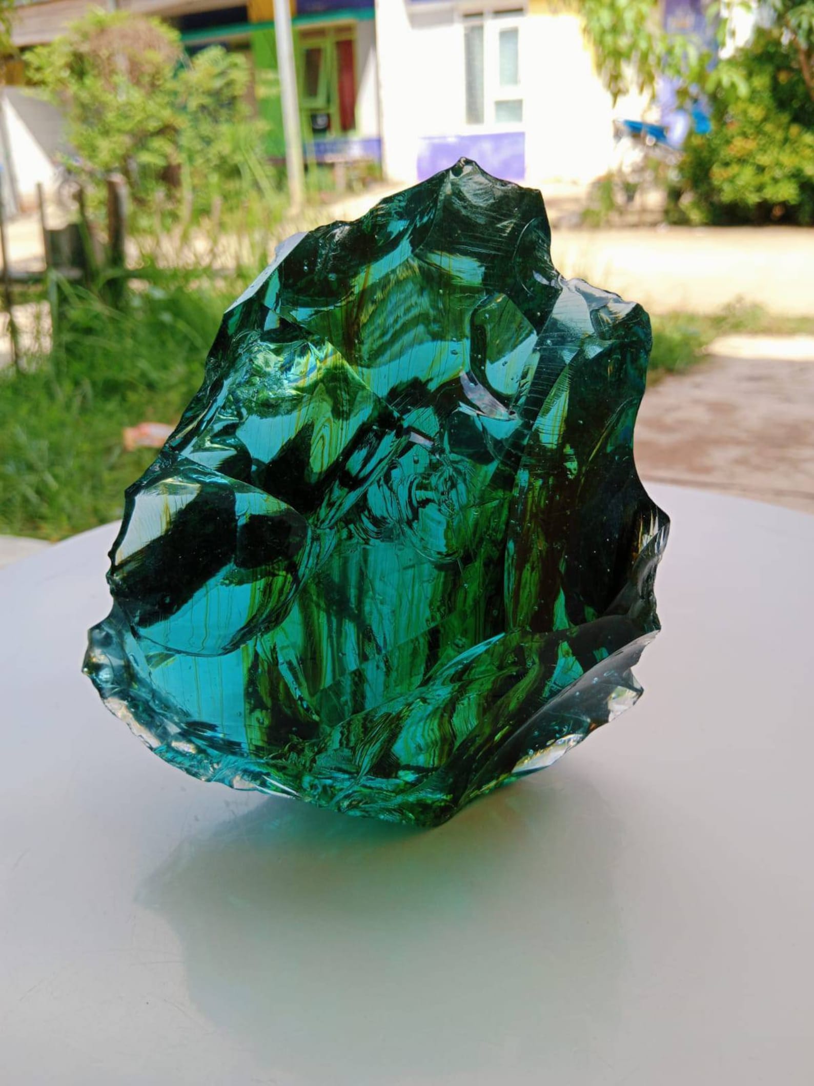 1175 Gr of Rough Andara Crystal Turquoise With Hair Fibers Inside ...