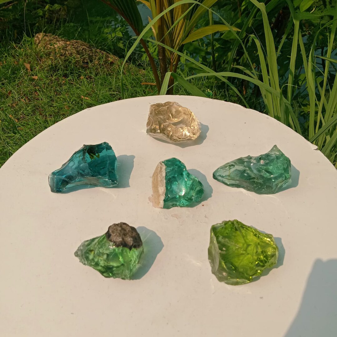 6 Pcs 972 Gr of Rough Rare Andara Crystal Mix Colors Monatomic for ...
