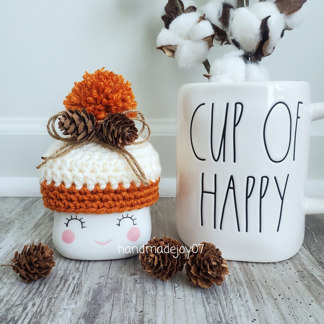 Fall Pinecone Marshmallow Mug Hat, Marshmallow Mug Topper, Fall Mug Hat ...