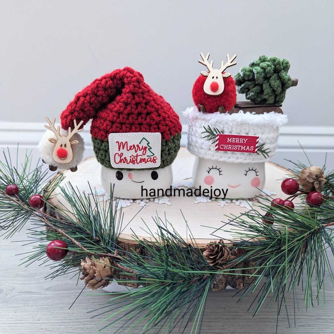 Merry Christmas Reindeer Marshmallow Mug Hats, Marshmallow Mug Toppers ...