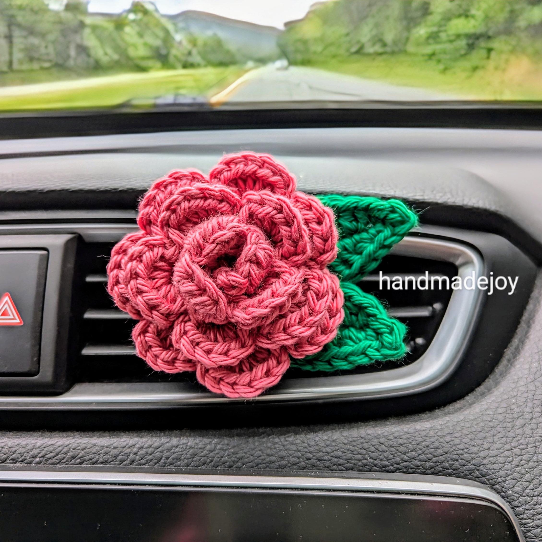 Pink Rose Vent Car Clip, Cute Car Accessories, Car Scents, Air ...