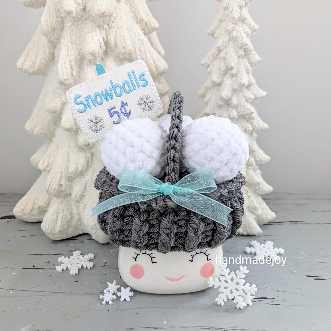 Bucket of Snowballs Marshmallow Mug Hat, Marshmallow Mug Topper ...