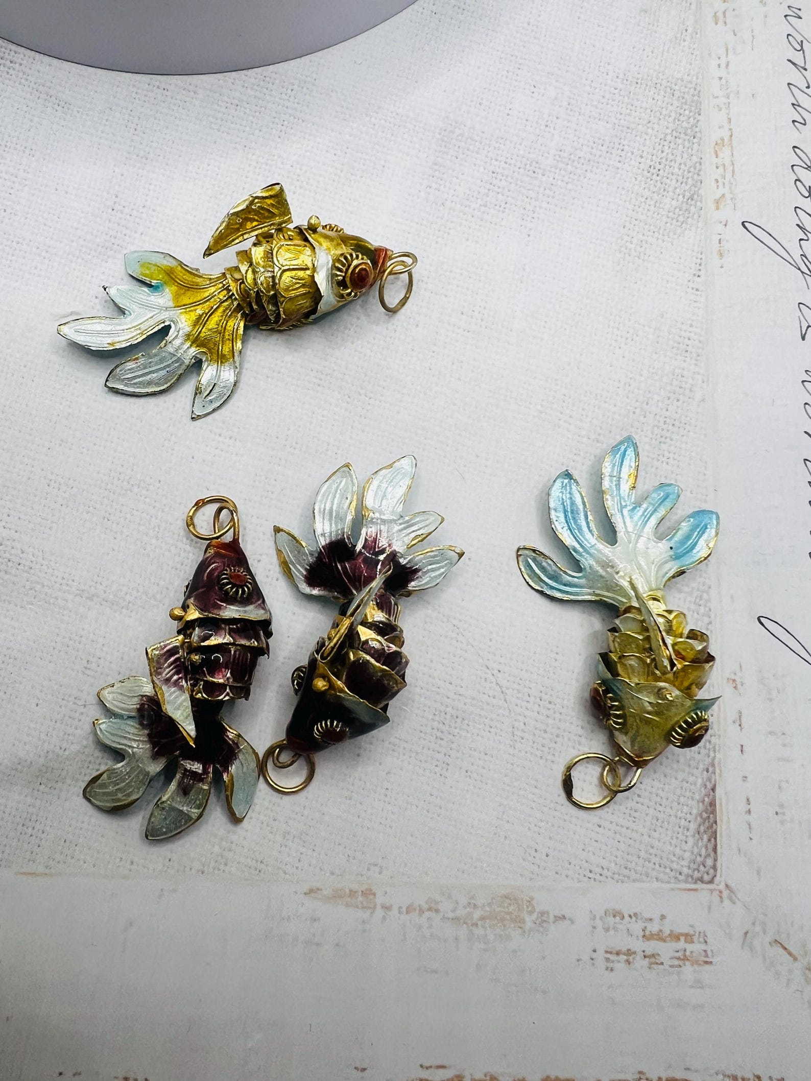 1pcs, Fish, Chinese, Cloisonne, Carp, Koy, Pendants, 45mm, Blue, Black ...