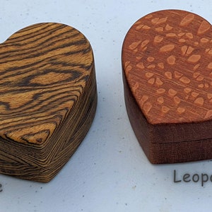 Jewelry / Trinket Box Heart Shaped, LG or SM, Various Woods, Felt Lined ...