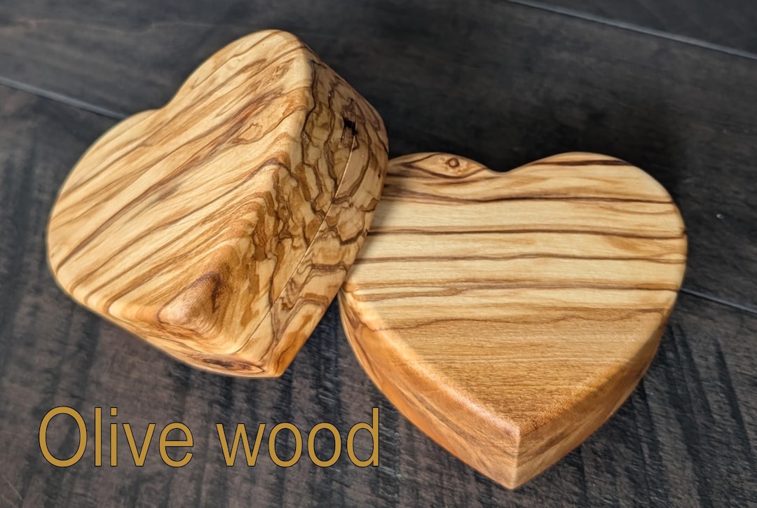 Heart Shaped Wood Trinket Boxes: Exotic Woods, Velvet Lined With ...