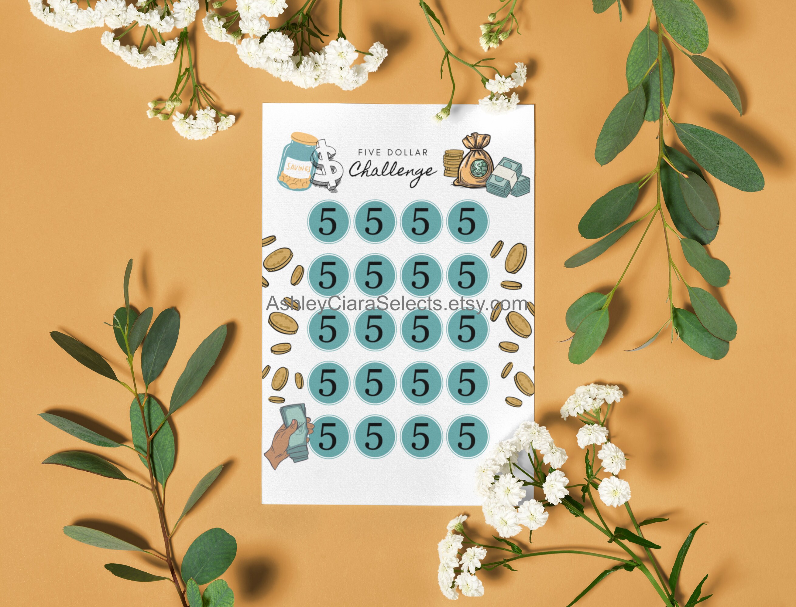 Savings Challenge Printable/download, Money Challenge, Instant Download ...