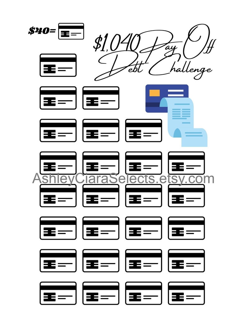 Debt Savings Challenge Printable/download, Money Challenge, Instant ...