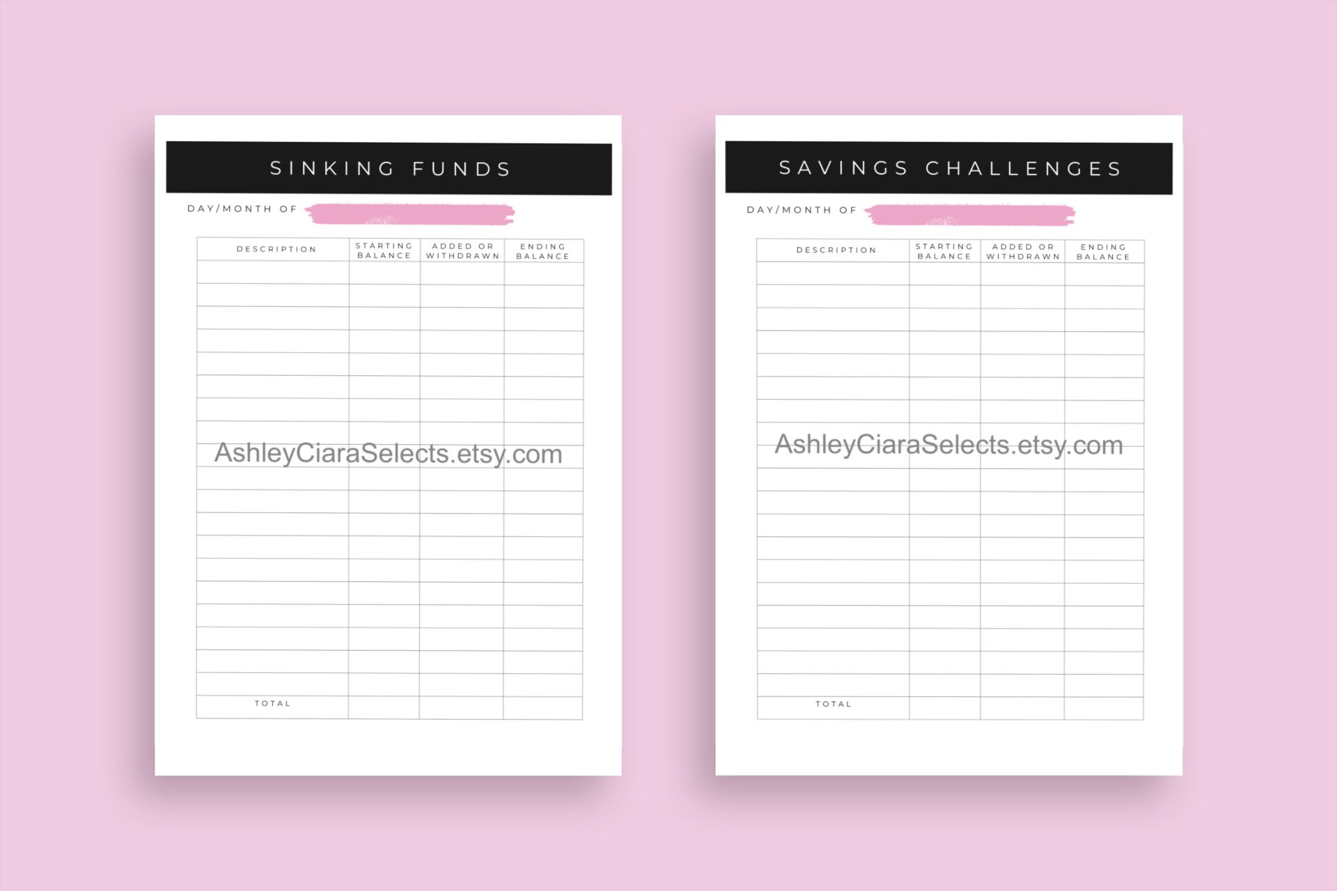 Cash Stuffing Tracker Printable/download, Money Challenge, Instant ...