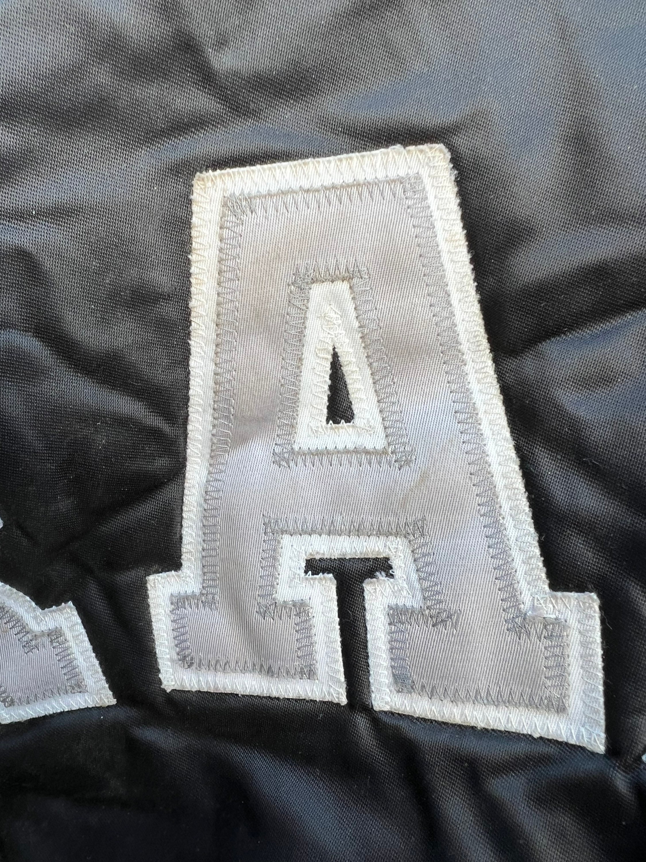 Vintage Oakland Los Angeles Raiders Satin Bomber CHALK LINE Spell Out ...