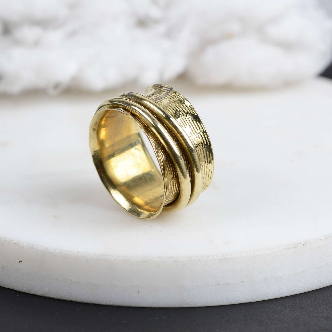 Statement Spinner Gold Ring Handmade Spinner Ring Meditation - Etsy
