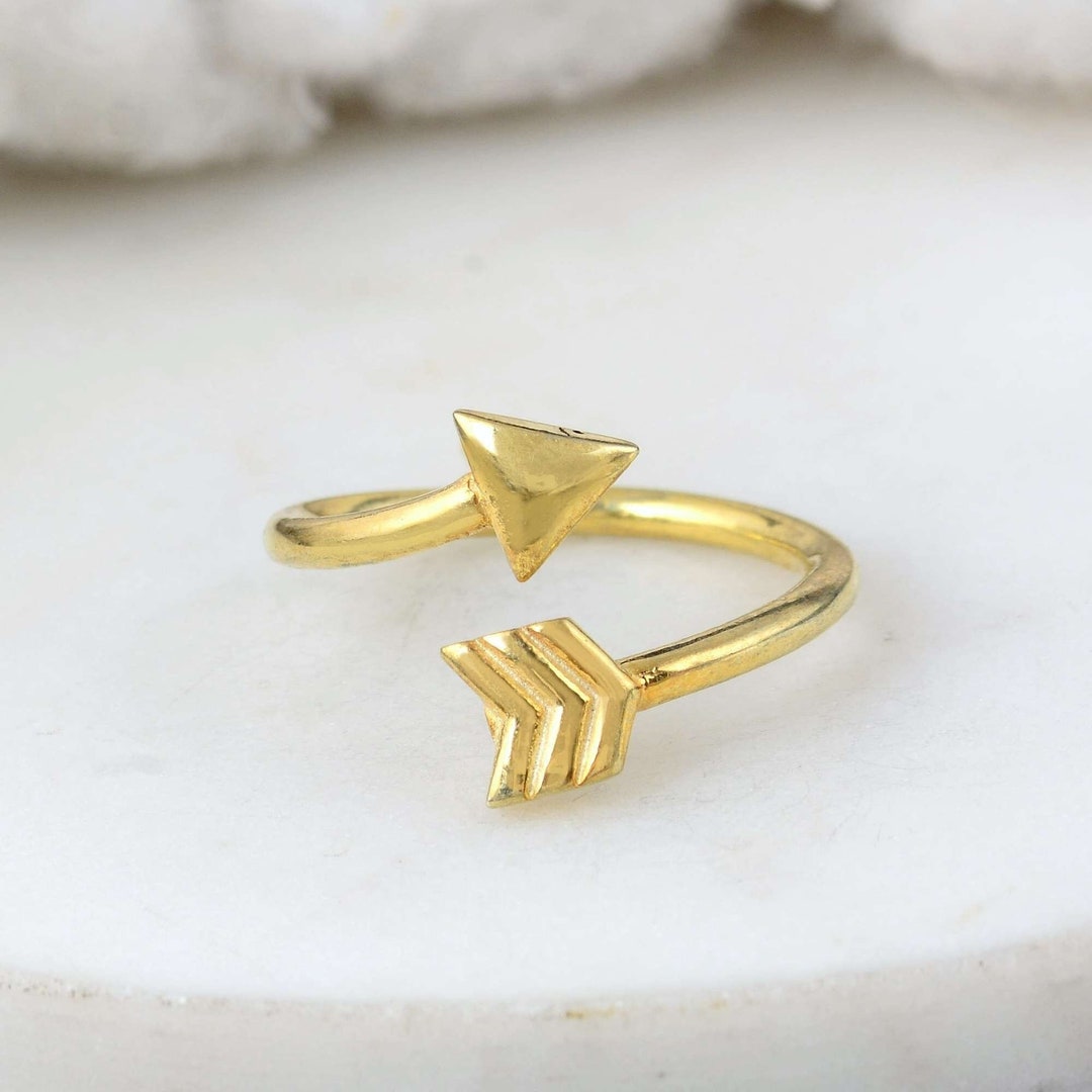 Gold Arrow Ring, Geometric Open Band, 14k Gold Fill - Etsy