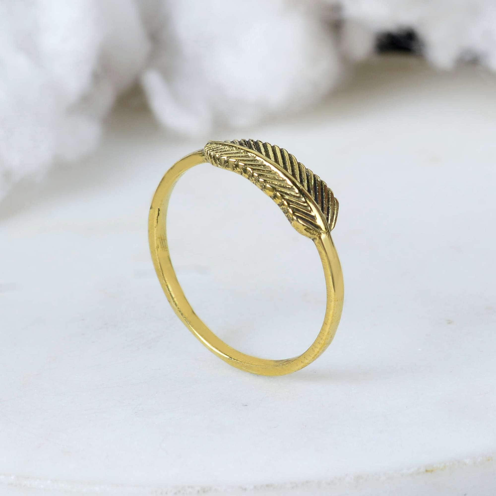Blatt Zweig Ring Zierlicher Gold Blatt Ring Vergoldeter - Etsy.de