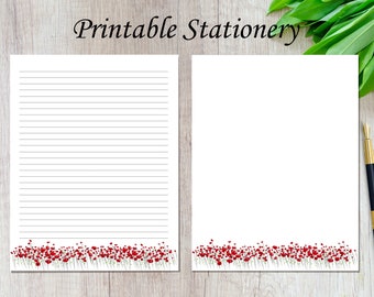 Floral Border Stationery Paper / Flower Printable Stationery Paper ...
