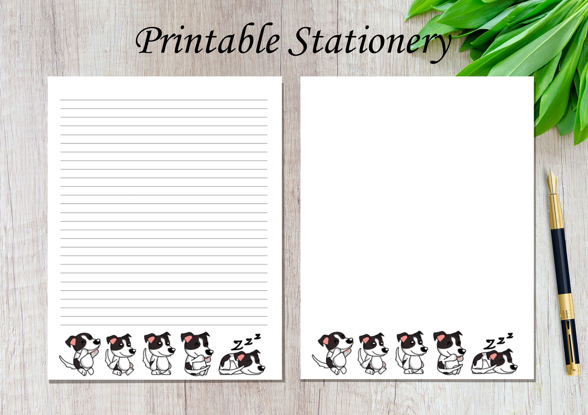 Cartoon Puppy Dog Stationery Paper / Printable Stationery Paper ...