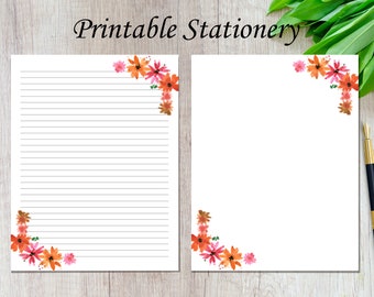 Floral Border Stationery Paper / Flower Printable Stationery Paper ...