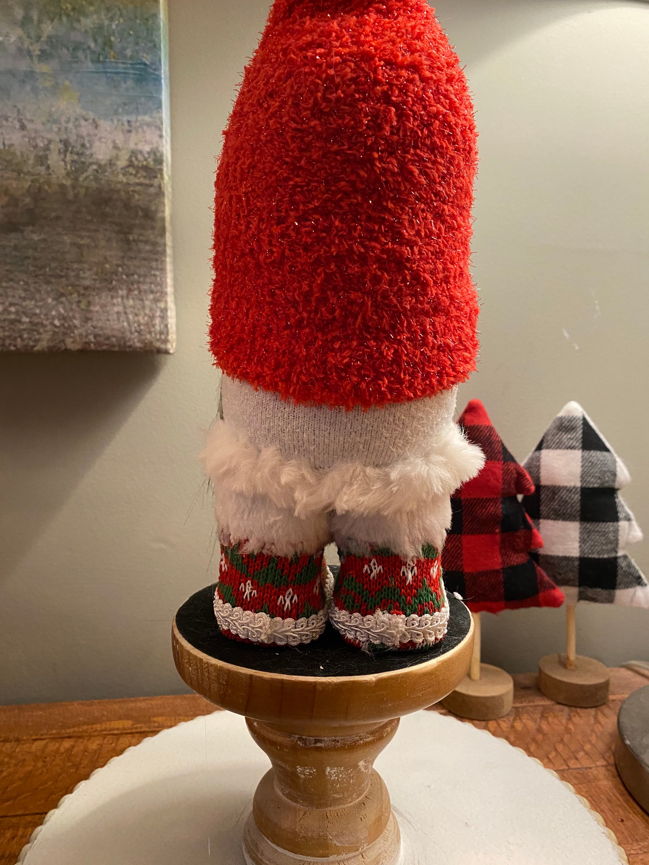 Red Holiday Gnome in Boots - Etsy