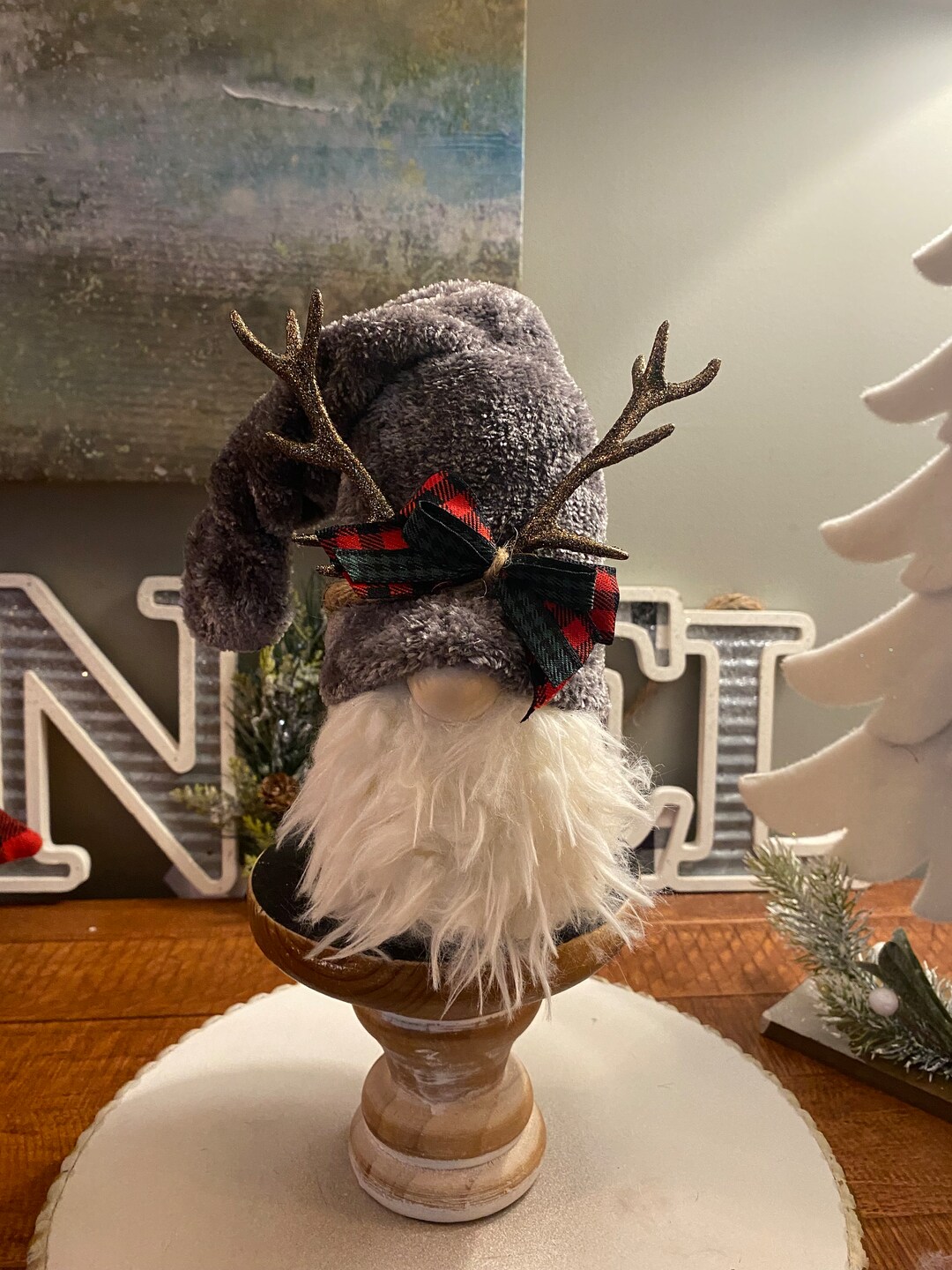 Reindeer Gnome With Antlers - Etsy