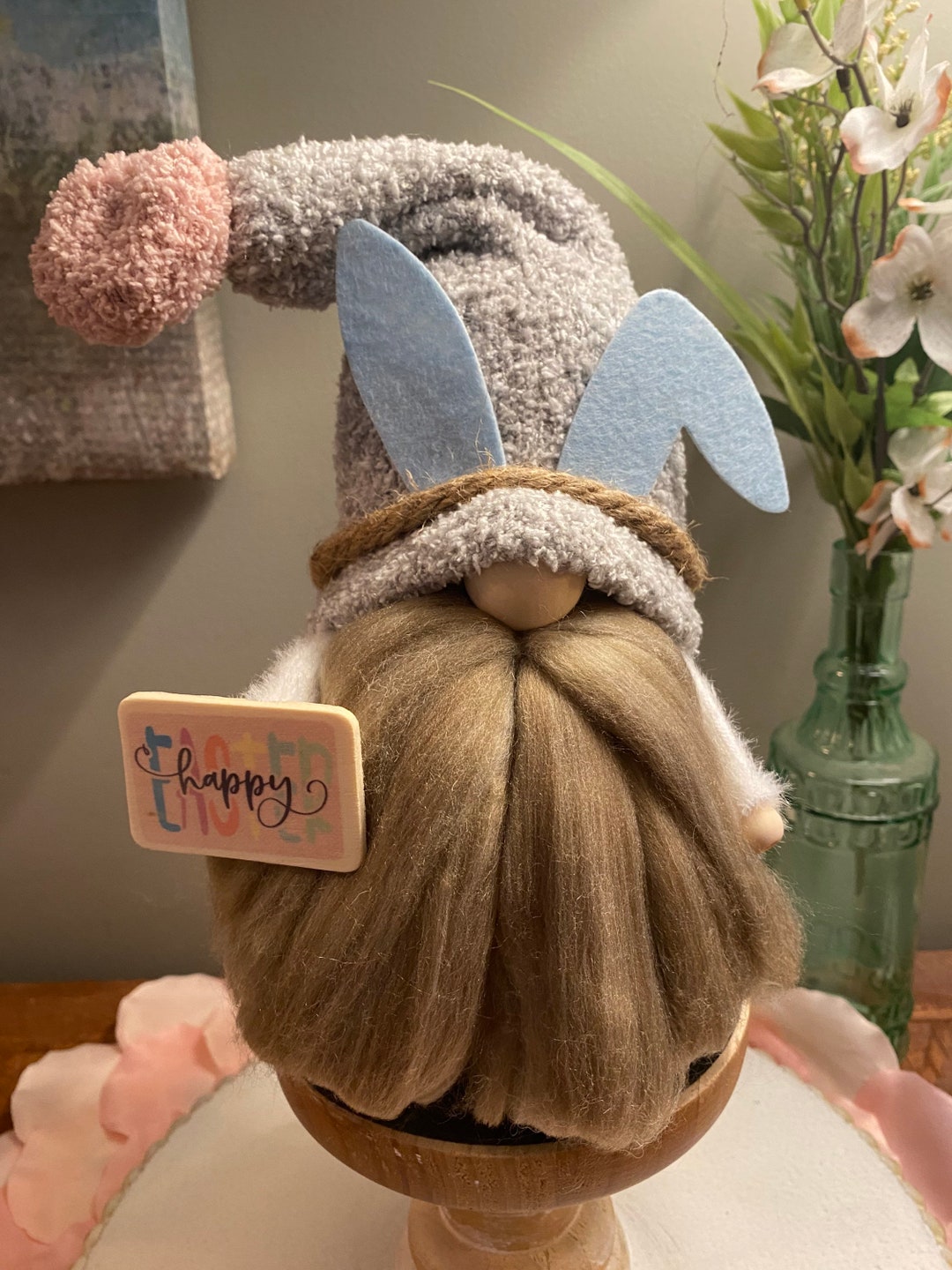 Easter Bunny Gnome With Sign - Etsy