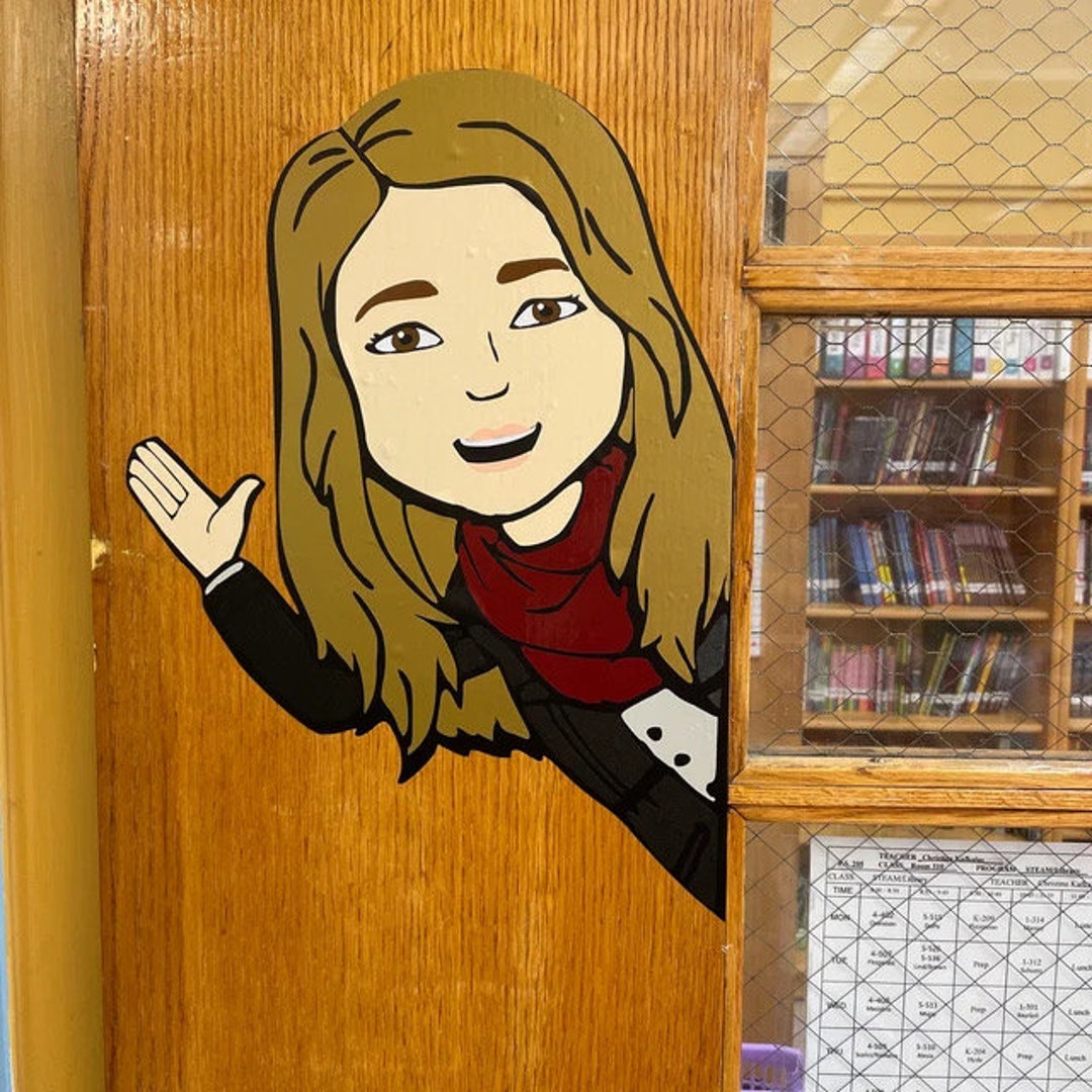 Bitmoji Decal, Personalized Decal, Teacher Door Decor - Etsy