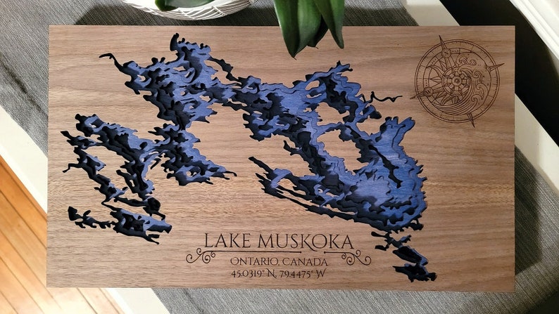 3D Lake Map Design - Etsy