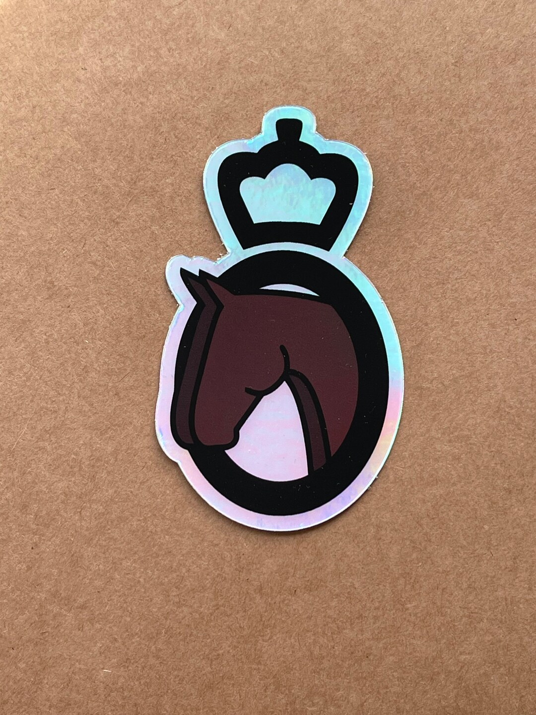 Double Oldenburg Bay Horse Holographic Sticker Equestrian Gift Horse ...