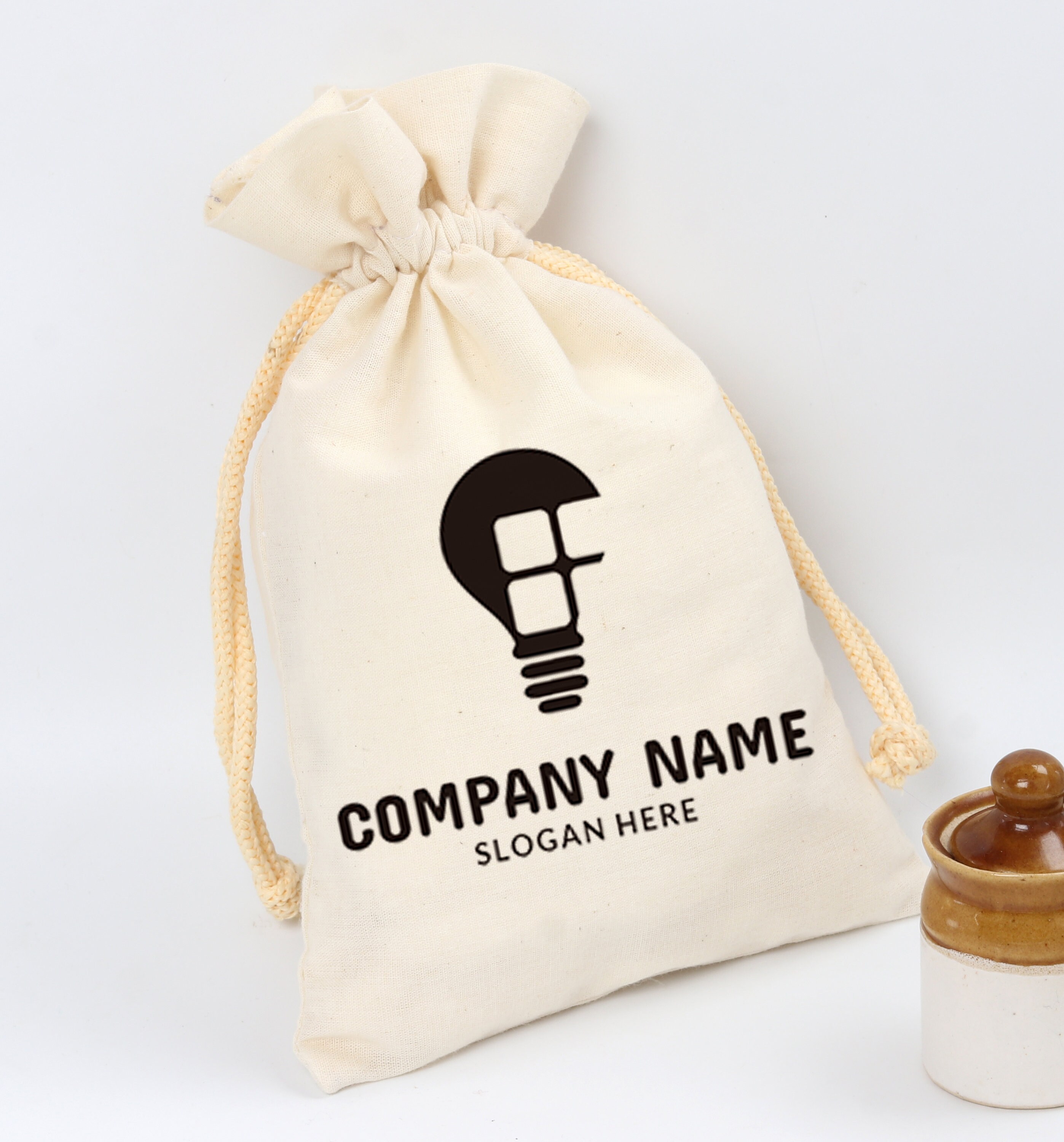 100 Corporate Cotton Drawstring Bag Package Product Packaging Pouch ...