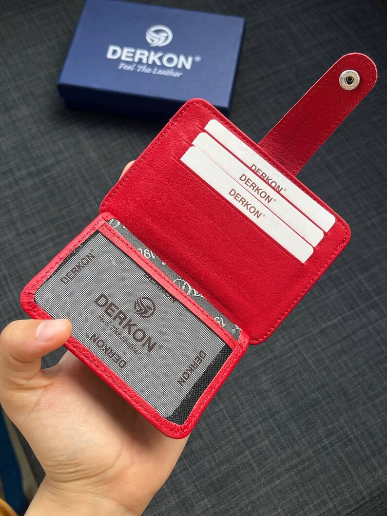 Derkon Genuine Premium Real Leather Card Holder Unique, Credit Card ...