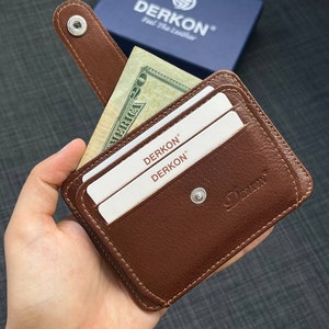 Derkon Genuine Premium Real Leather Card Holder Unique, Credit Card ...